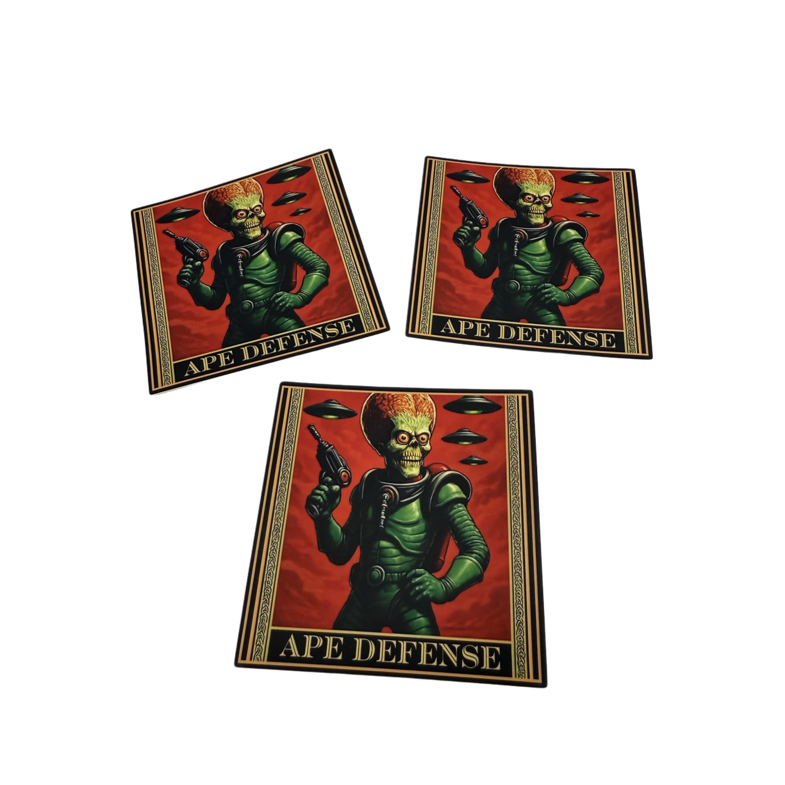 APE MARS ATTACKS STICKER - Ape Defense