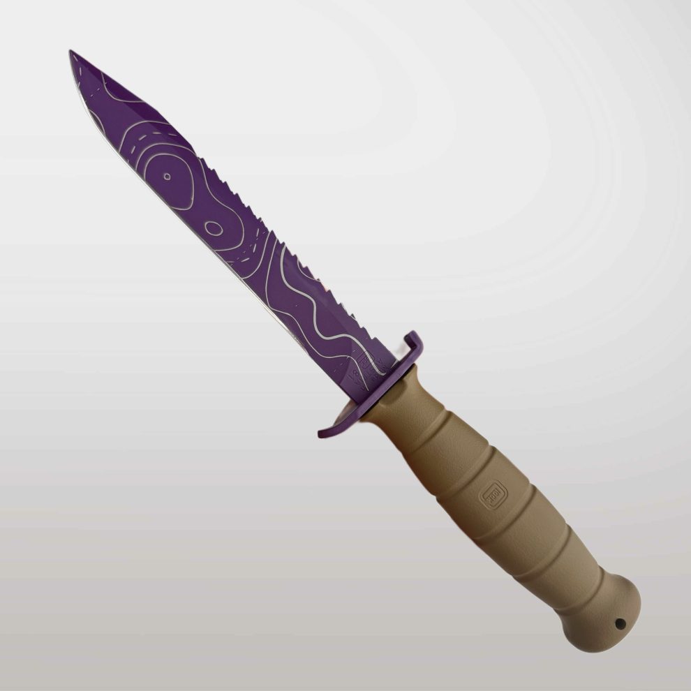 APE CUSTOM PURPLE GLOCK, OEM Field Knife, 6.5" Fixed Blade - Ape Defense