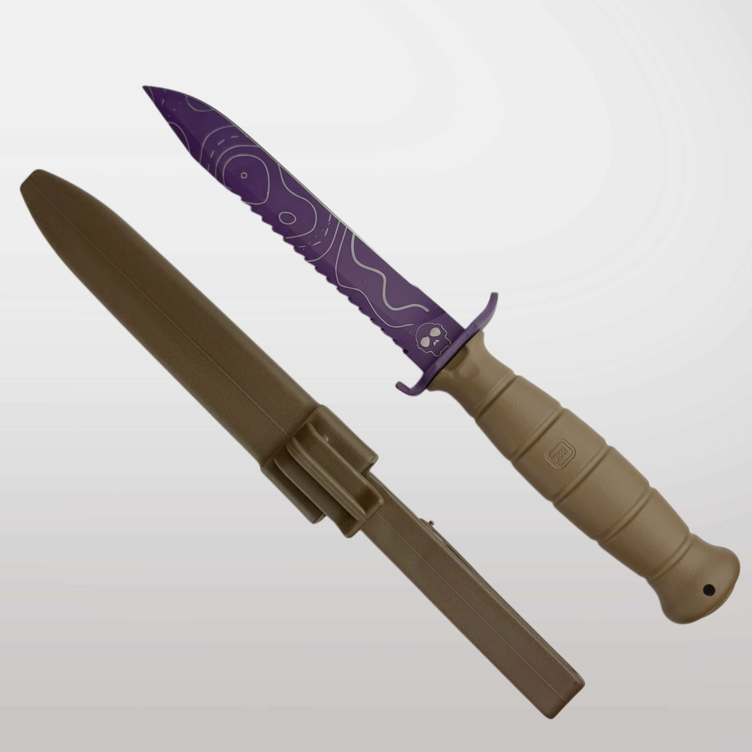 APE CUSTOM PURPLE GLOCK, OEM Field Knife, 6.5" Fixed Blade - Ape Defense